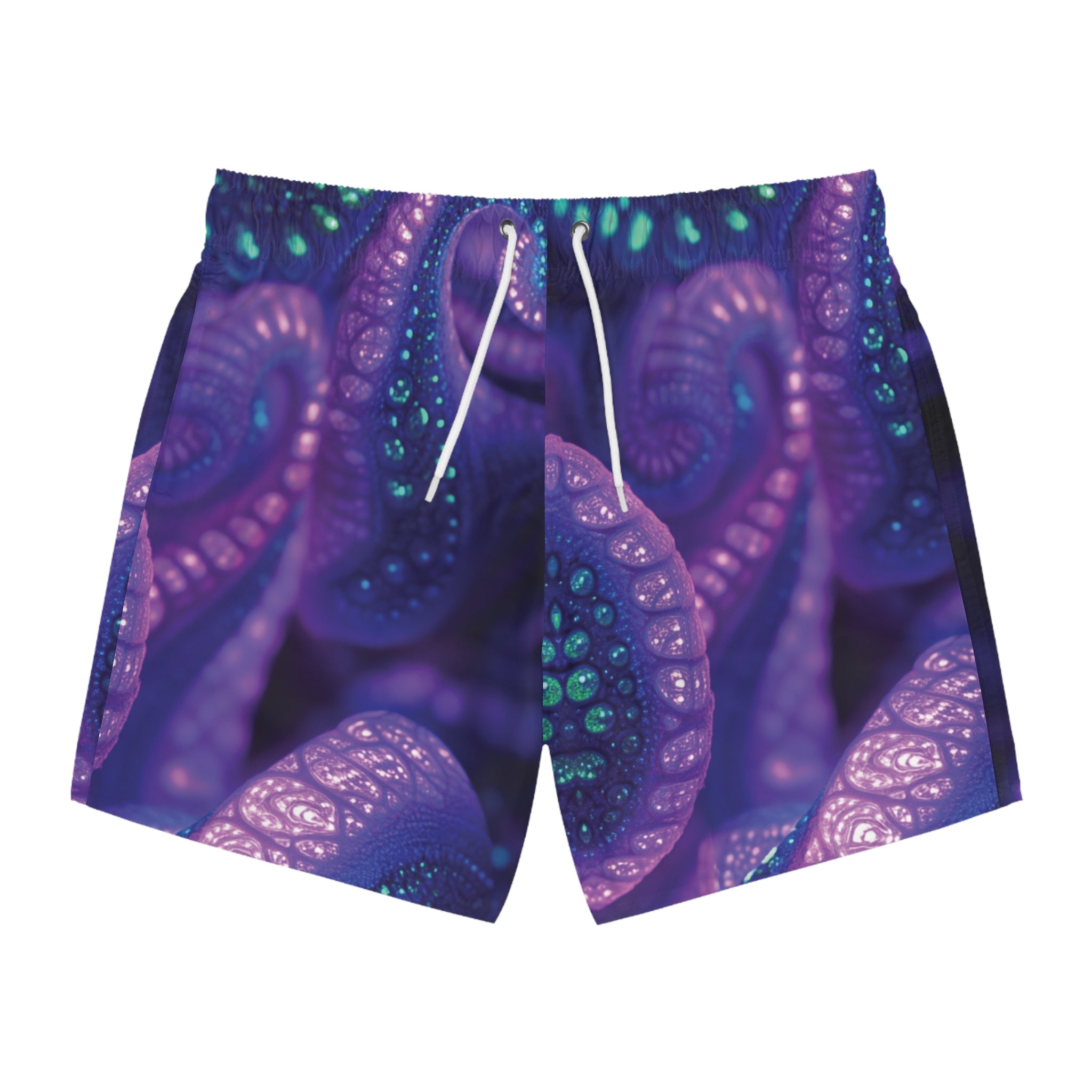 Men's Swim Trunks - Neon Purple Octopus Tentacles Design by Nina Shara ...